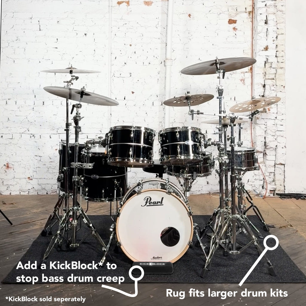 KickBlock Standard Drum Rug with Gig Bag - The Best Drumming Surface ...